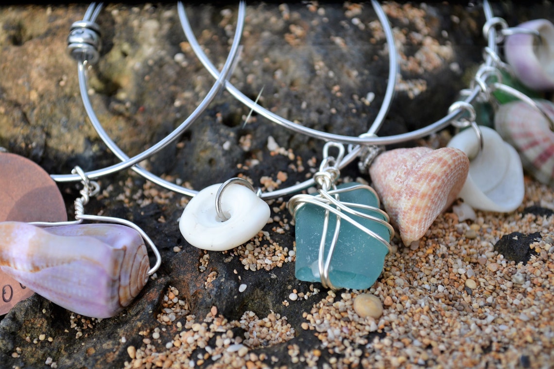 Shell Bangles Shell Bracelets Hawaii Bracelets Sea Shells - Etsy