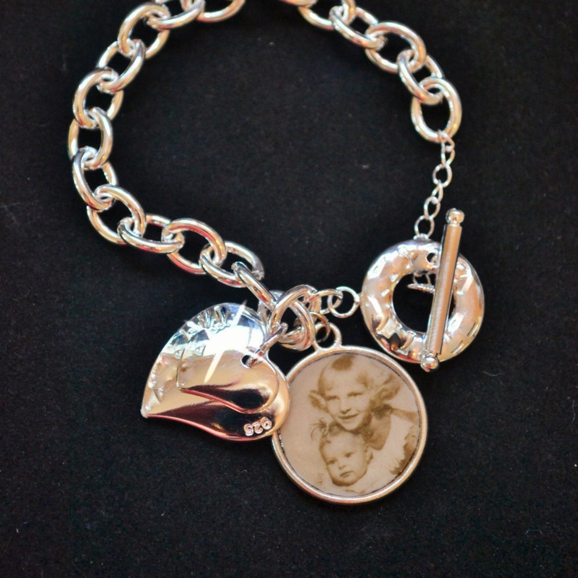 Personalized Photo Charm Bracelet Custom Photo Charm Chunky | Etsy