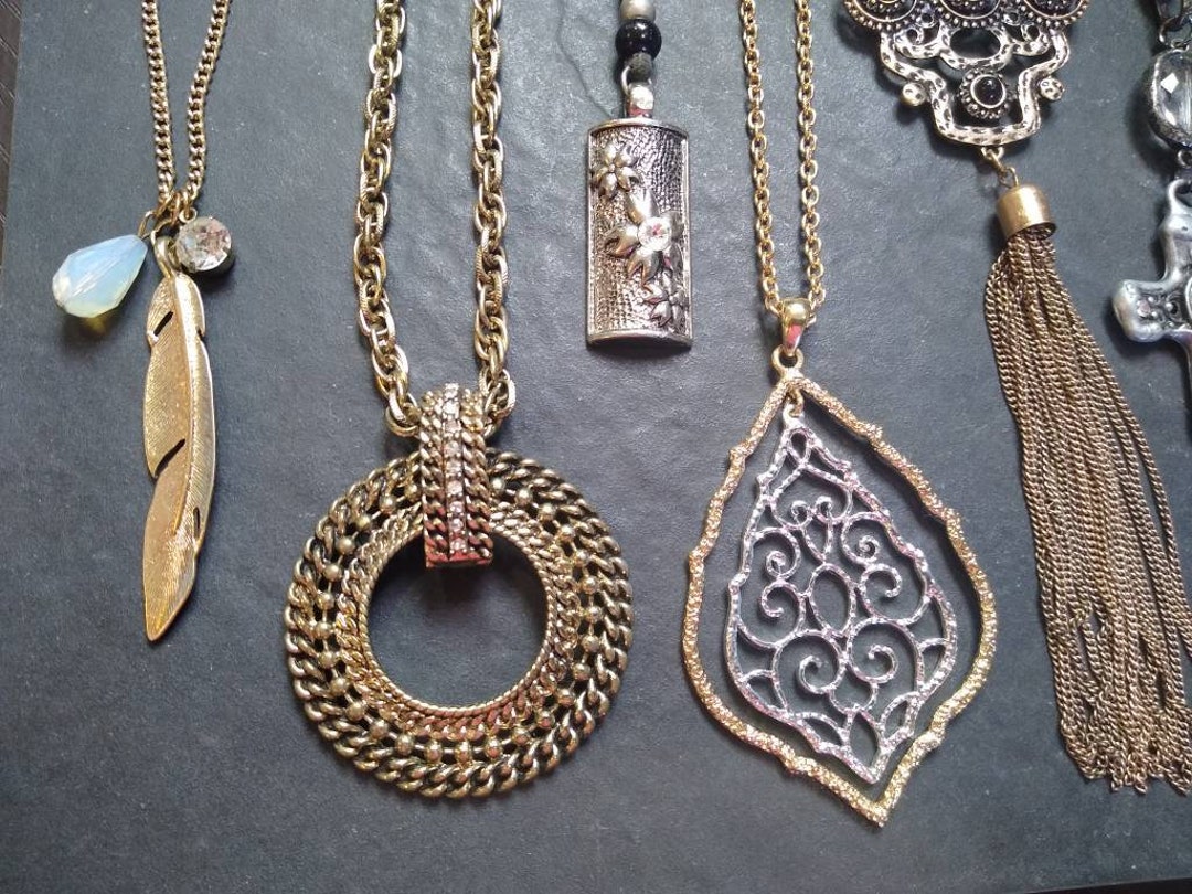 CLEARANCE SALE, Long Boho Brass Necklace, Long Vintage Bijoux Necklaces ...