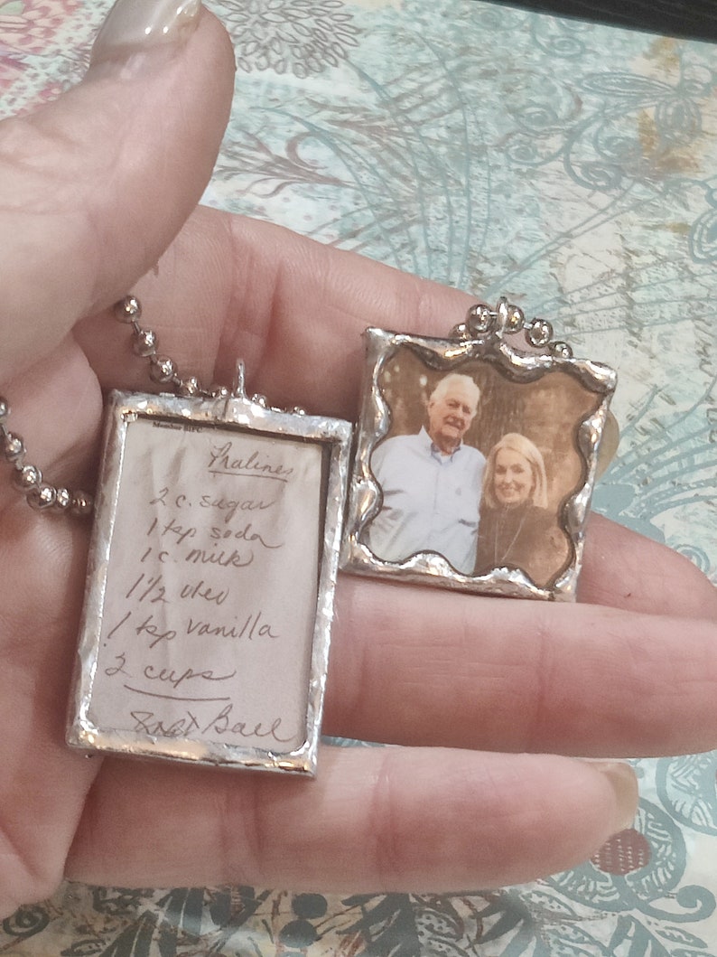 Sterling Silver Soldered Photo & Recipe Charms, Family Recipe Display ...