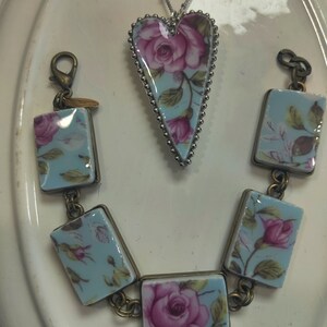 Vintage Porcelain Tea Set, Rose Pendant Bracelet, Chaney Sea Glass ...