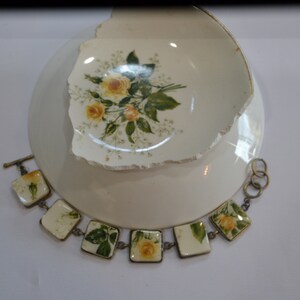 Yellow Rose Bracelet, China Shard Bracelet, Broken China Jewelry ...