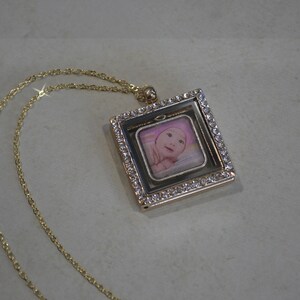 Glass Photo Frame Memory Locket, Floating Glass Frame Locket ...