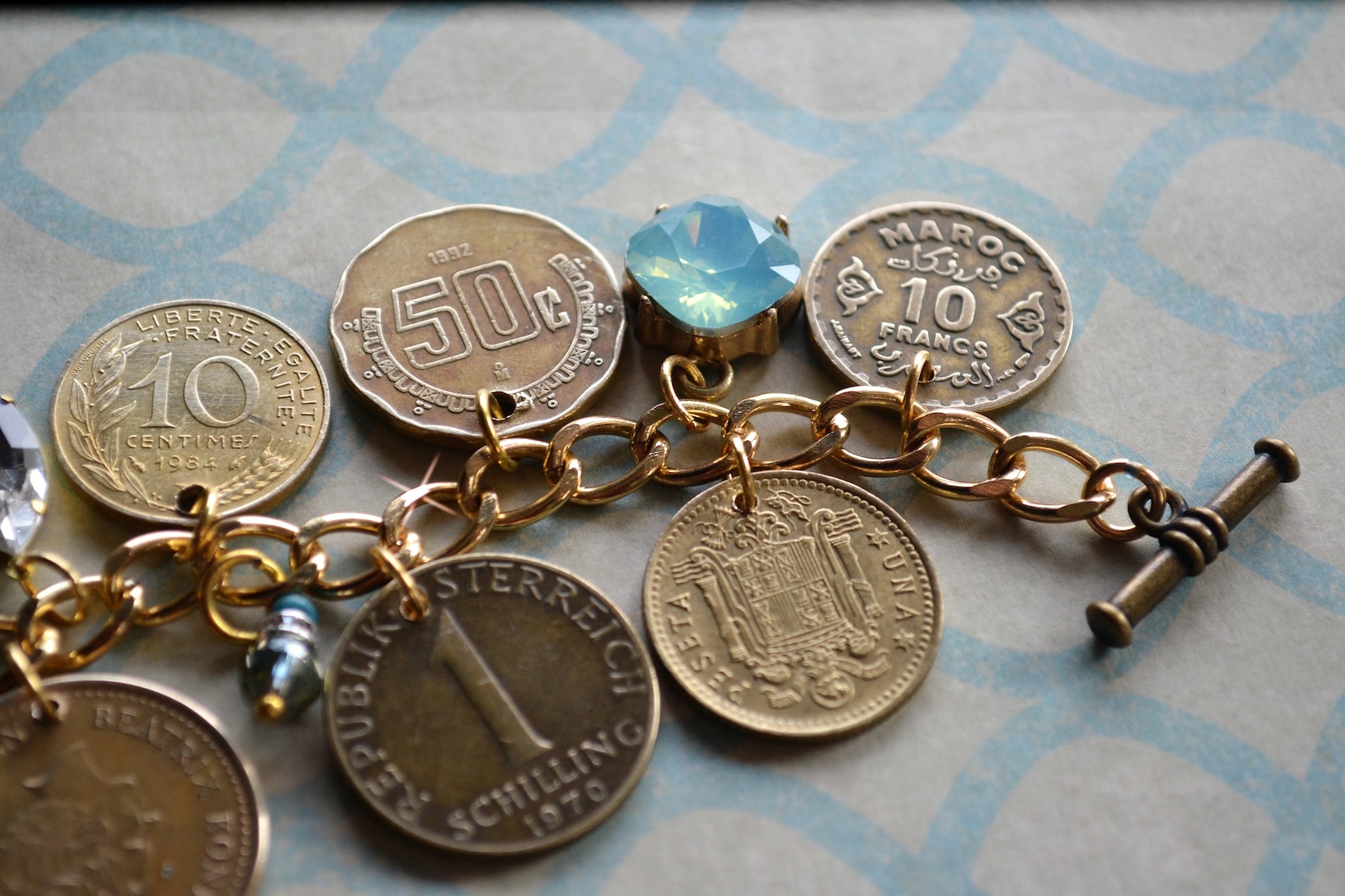 Coin Charm Bracelet Old Coins Bracelet Vintage Coin Jewelry | Etsy