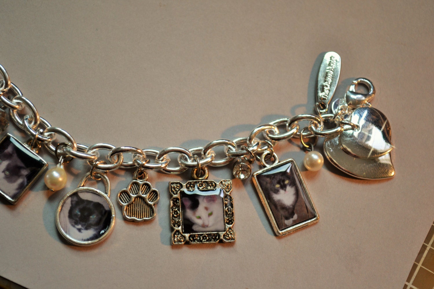 Cat Charm Bracelet Pet Photo Charm Bracelet Pet Photos Pet - Etsy