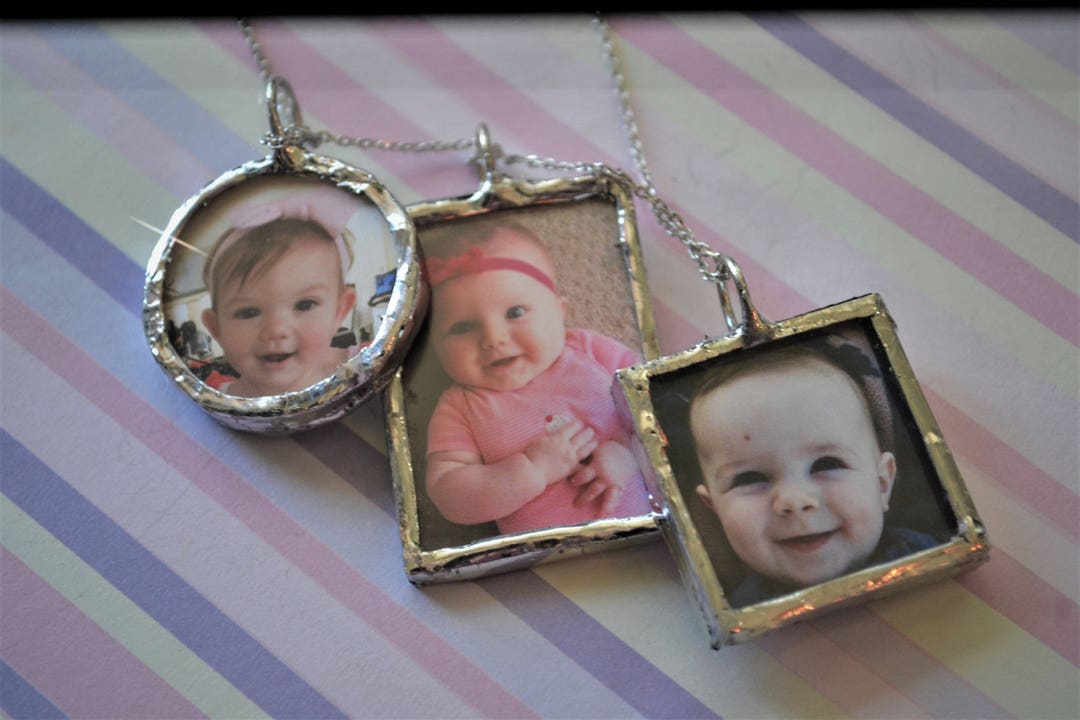 Silver Soldered Charms, Soldered Photo Charm Pendant Necklace, Wedding ...