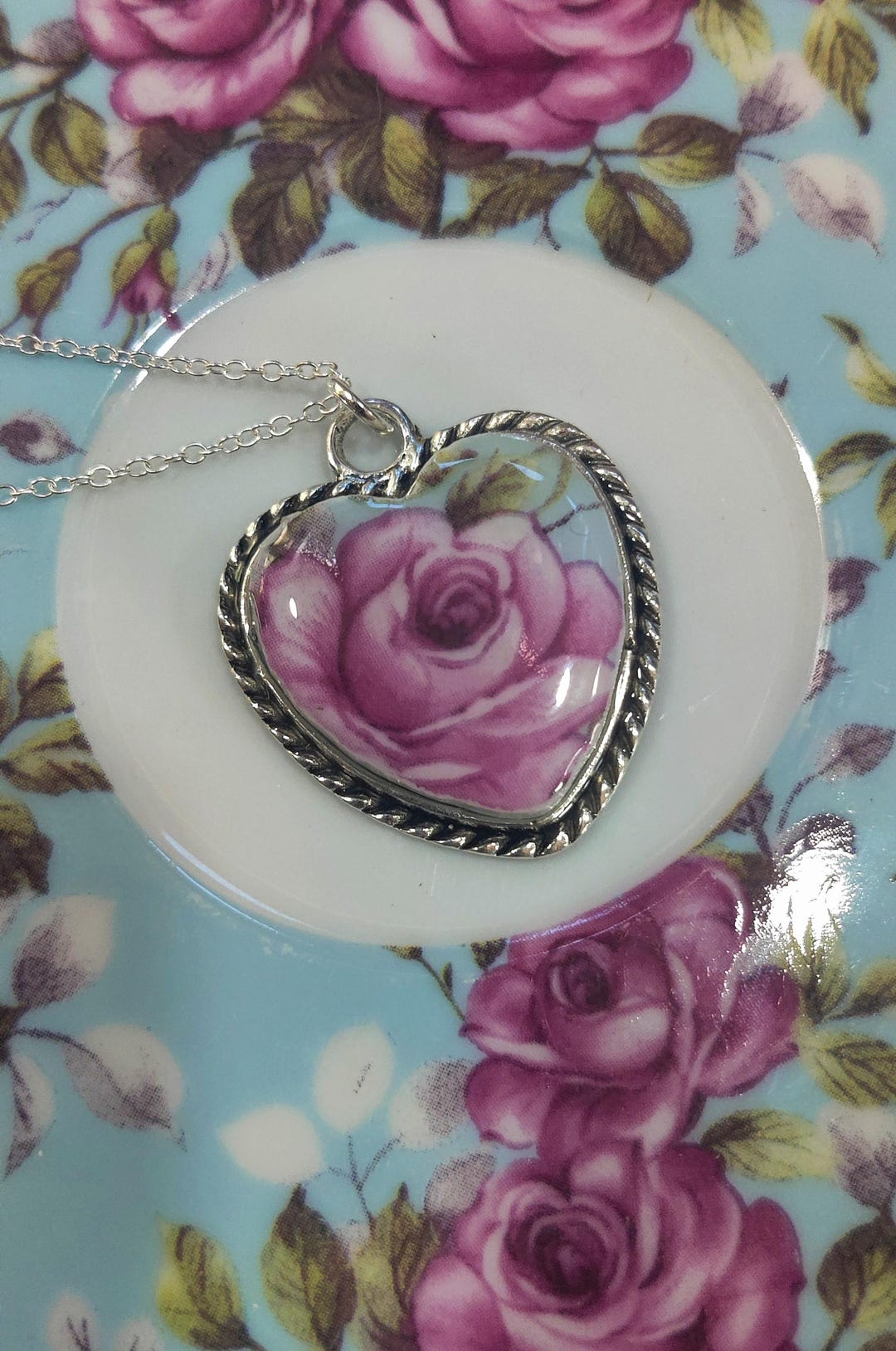 Vintage Porcelain Tea Set, Rose Pendant Bracelet, Chaney Sea Glass ...
