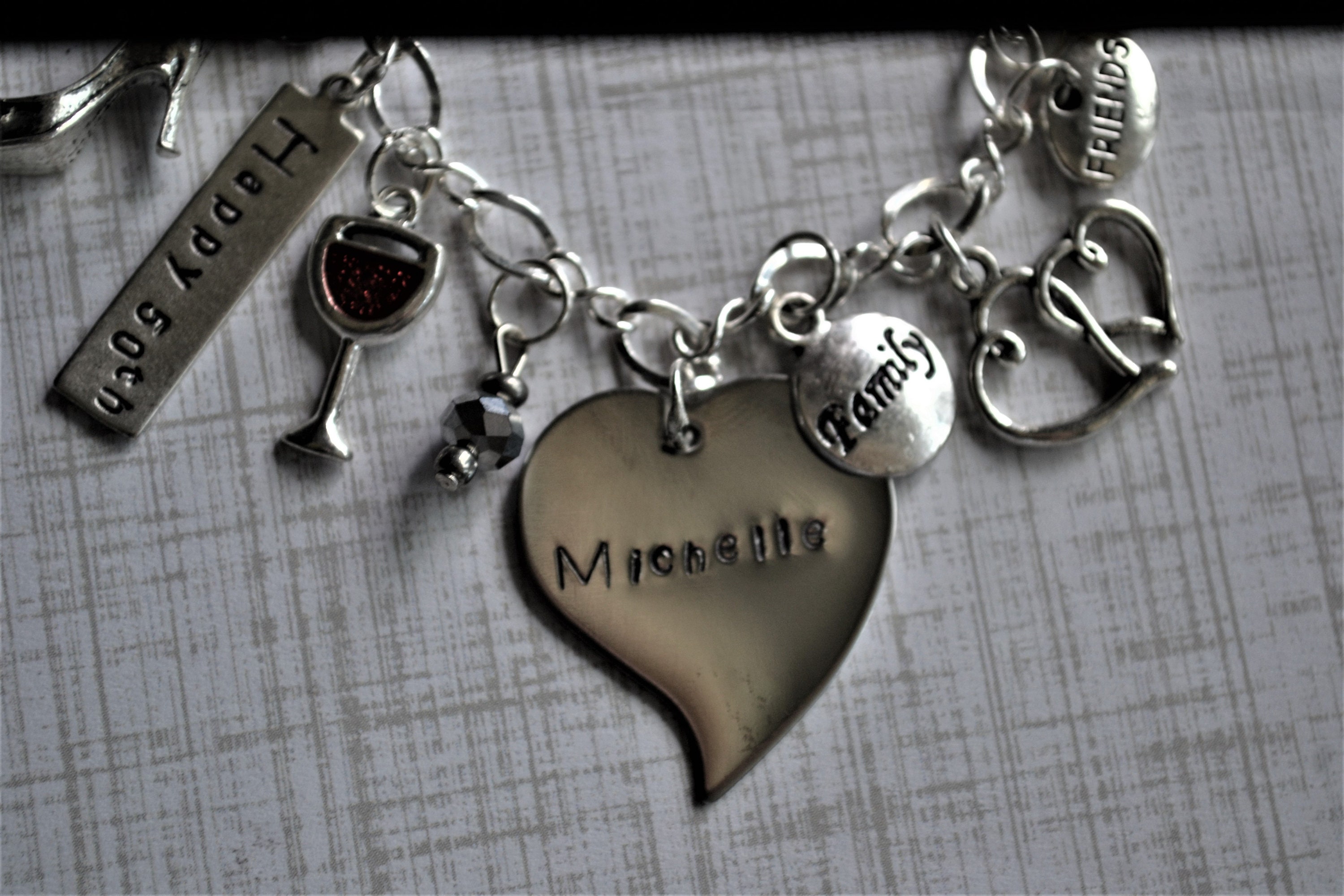 Charm Bracelet, Heart Necklace, Heart Ring, Heart Charm, Monogram ...