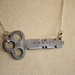 Authentic Vintage Key Necklace, Custom Keys, Hand Stamped Engraved ...