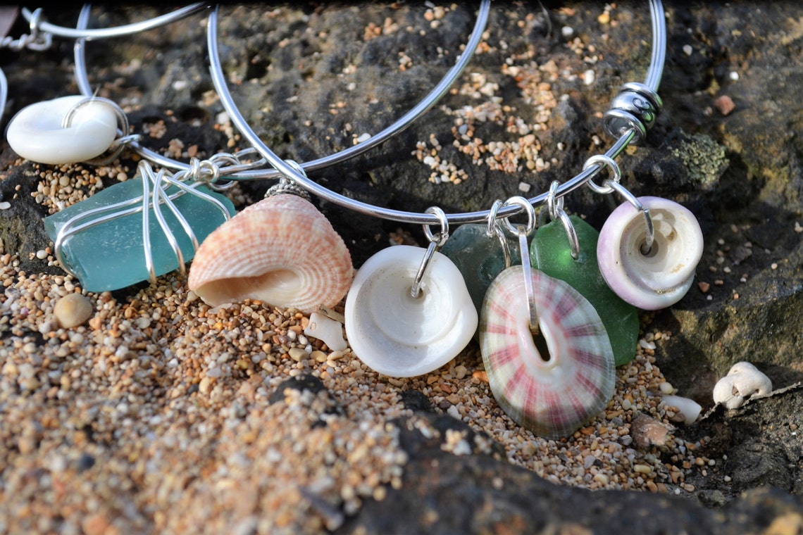 Shell Bangles Shell Bracelets Hawaii Bracelets Sea Shells - Etsy