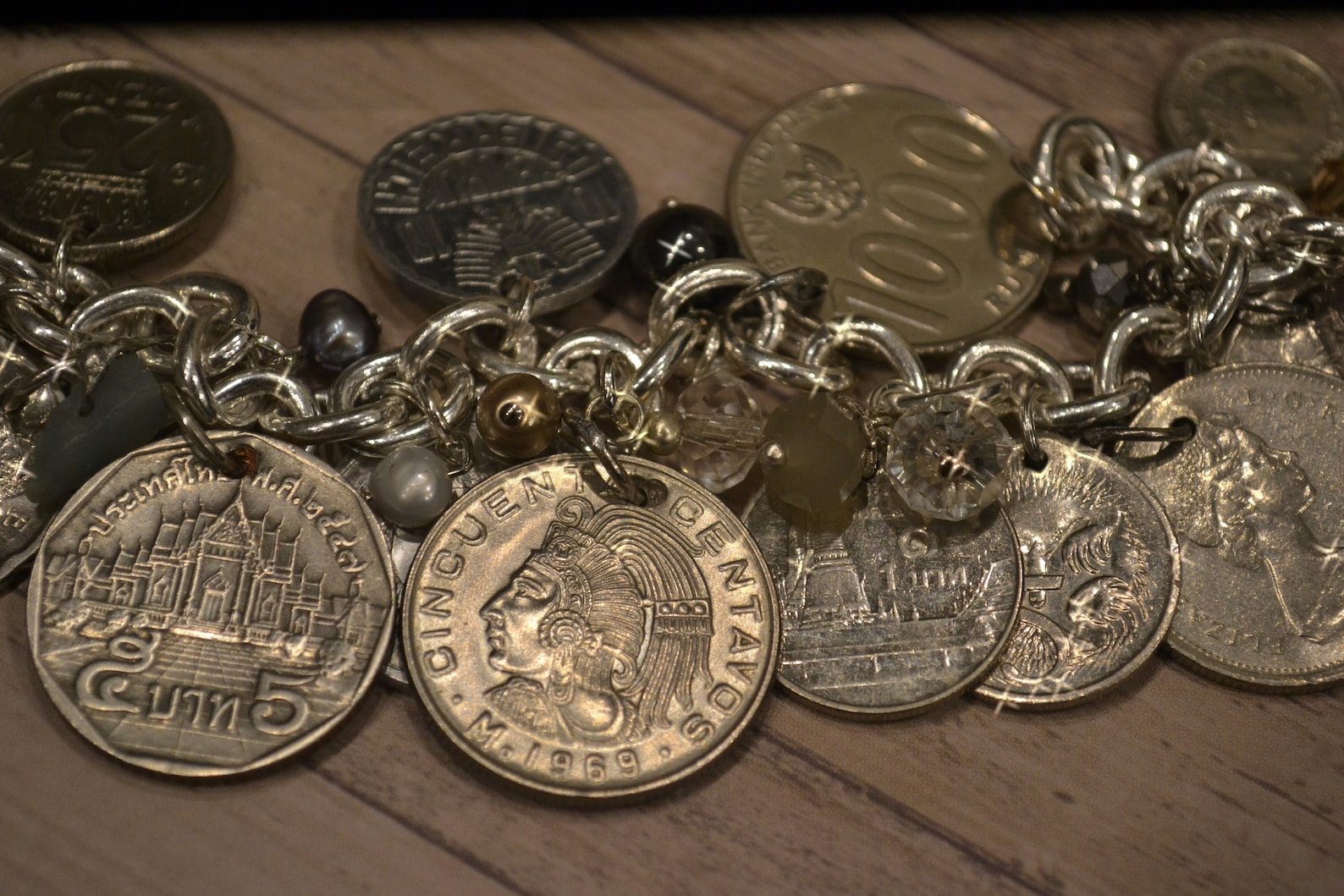 Coin Charm Bracelet Coin Necklace Coin Collection Coin - Etsy