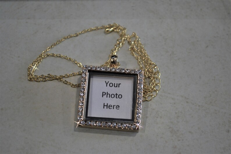 Glass Photo Frame Memory Locket, Floating Glass Frame Locket ...