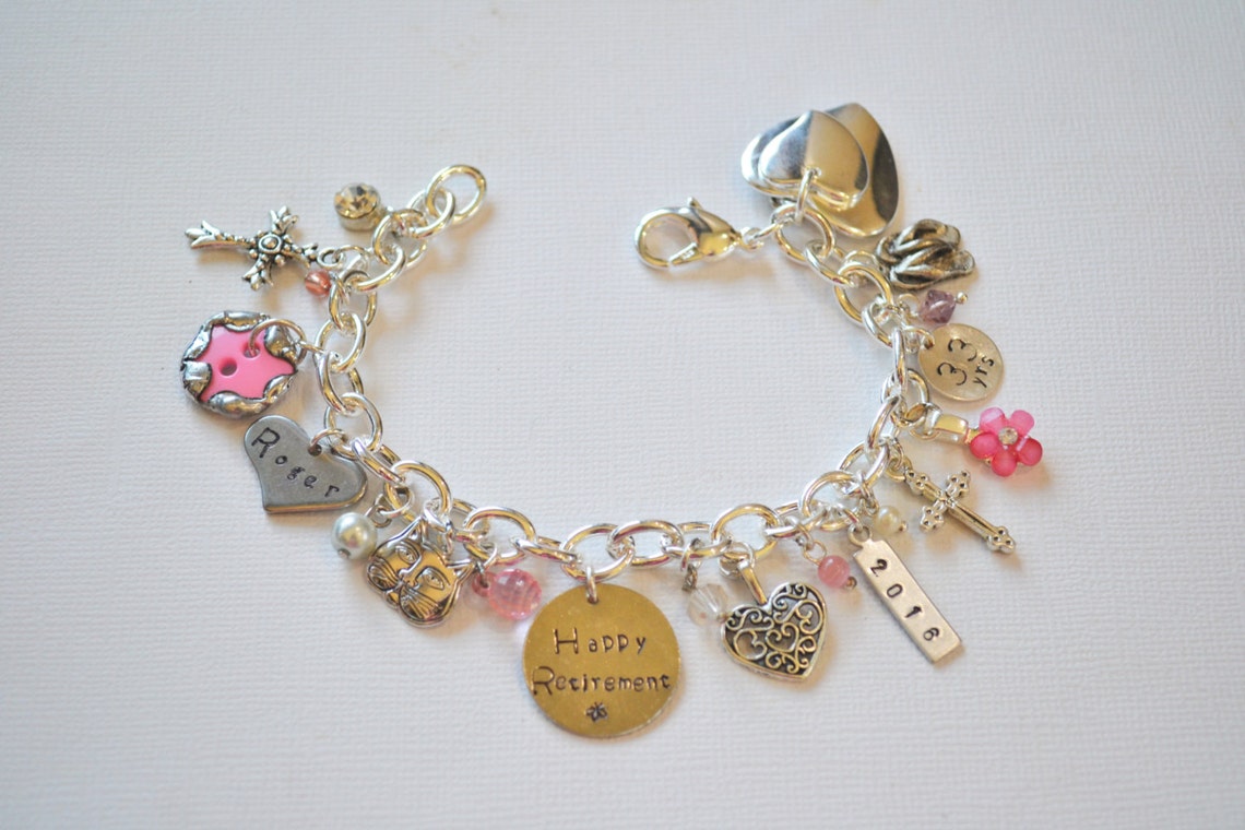 Retirement Charm Bracelet Happy Retirement Gift Retirement - Etsy