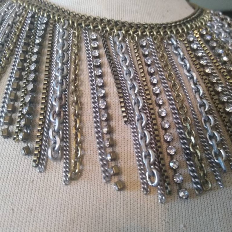 Metal Fringe Necklace - Etsy