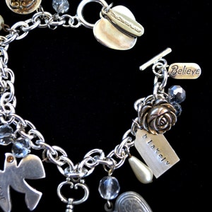 Hand Stamped Tag Charm Bracelet, Personalized Charm Jewelry, Retirement ...