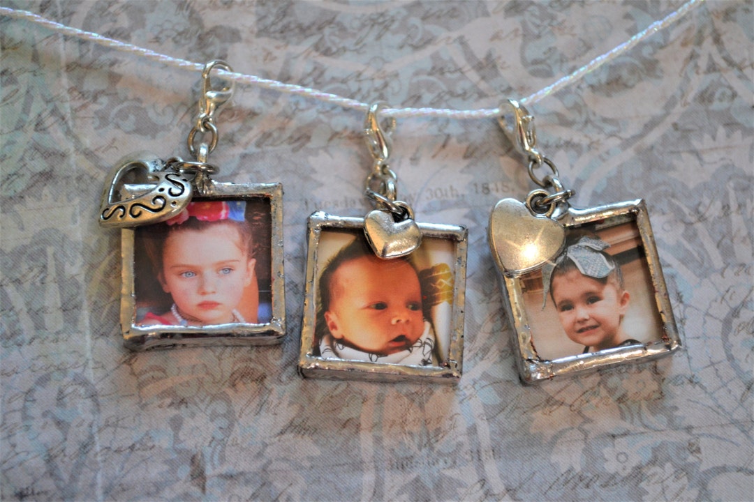 Soldered Photo Charms, Sterling Silver Charms, Silver Soldered Glass ...