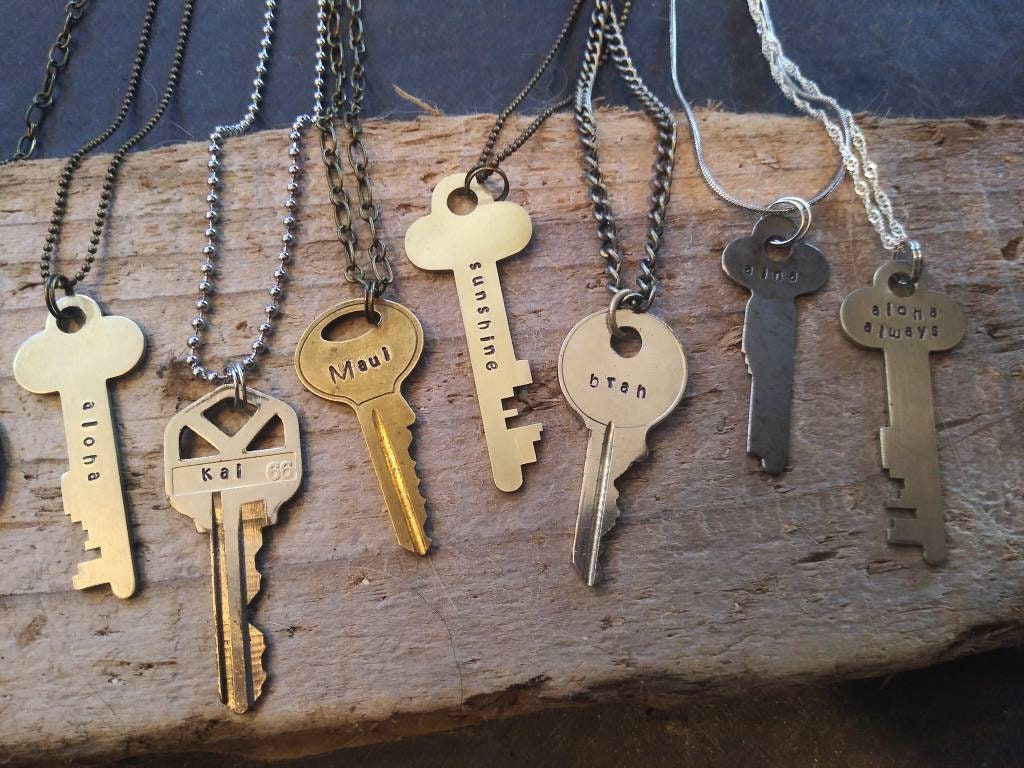 Keys, Engraved Keys, Stamped Keys, Giving Keys, Key Necklace, Custom ...