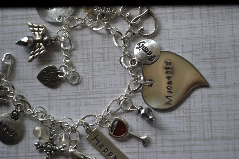 Charm Bracelet, Heart Necklace, Heart Ring, Heart Charm, Monogram ...