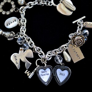 Hand Stamped Tag Charm Bracelet, Personalized Charm Jewelry, Retirement ...