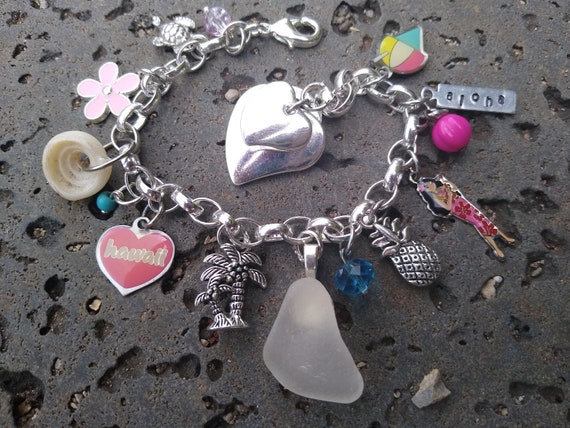 Hula Girl Woman's Hawaii Charm Bracelet Hot Pink | Etsy