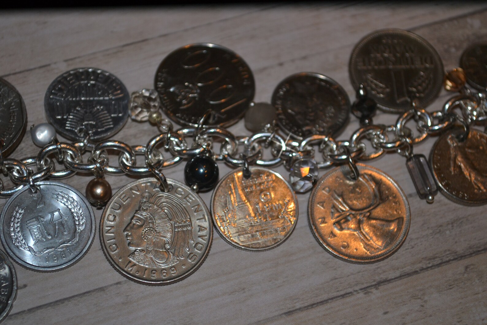 Coin Charm Bracelet Coin Necklace Coin Collection Coin - Etsy