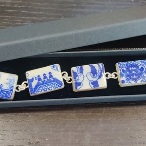 Blue Willow China Platter, Chaney Sea Glass Pottery Shard, Broken China ...