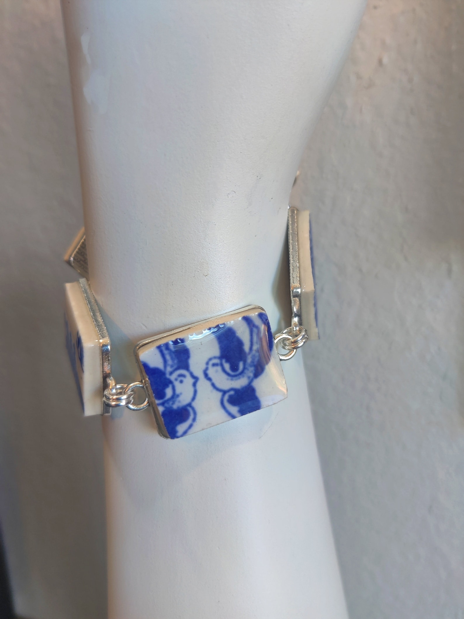 Blue Willow China Platter, Chaney Sea Glass Pottery Shard, Broken China ...