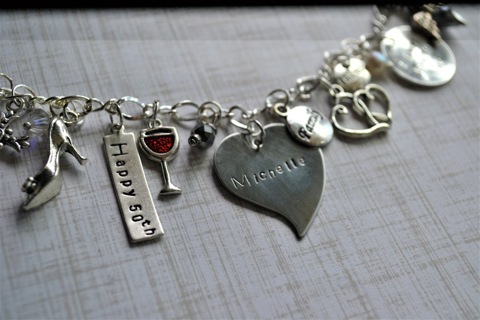 Charm Bracelet, Heart Necklace, Heart Ring, Heart Charm, Monogram ...