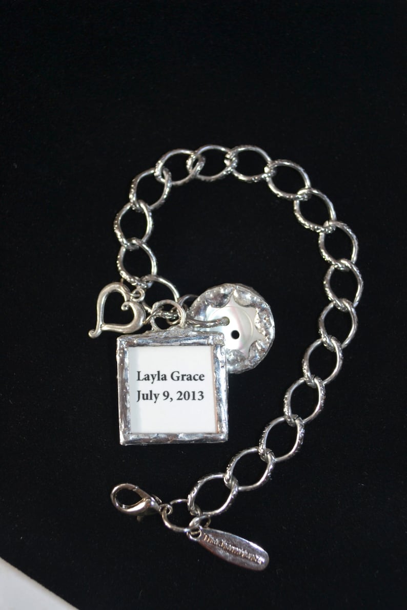 Custom Silver Solder New Baby Charm Bracelet Personalized | Etsy