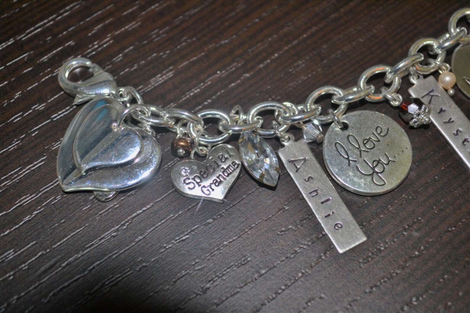 Charm Bracelet Stamped Tag Charms Hand Stamped Bracelet - Etsy