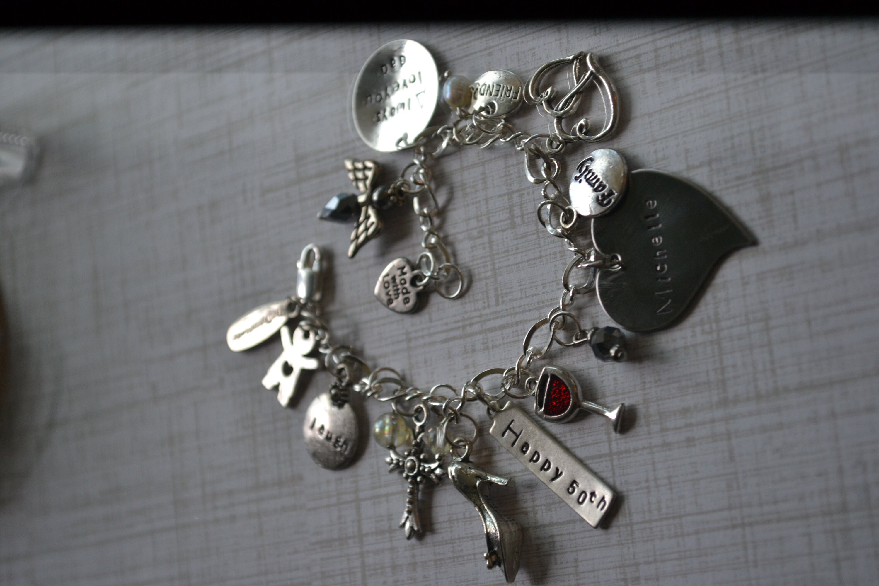 Charm Bracelet, Heart Necklace, Heart Ring, Heart Charm, Monogram ...