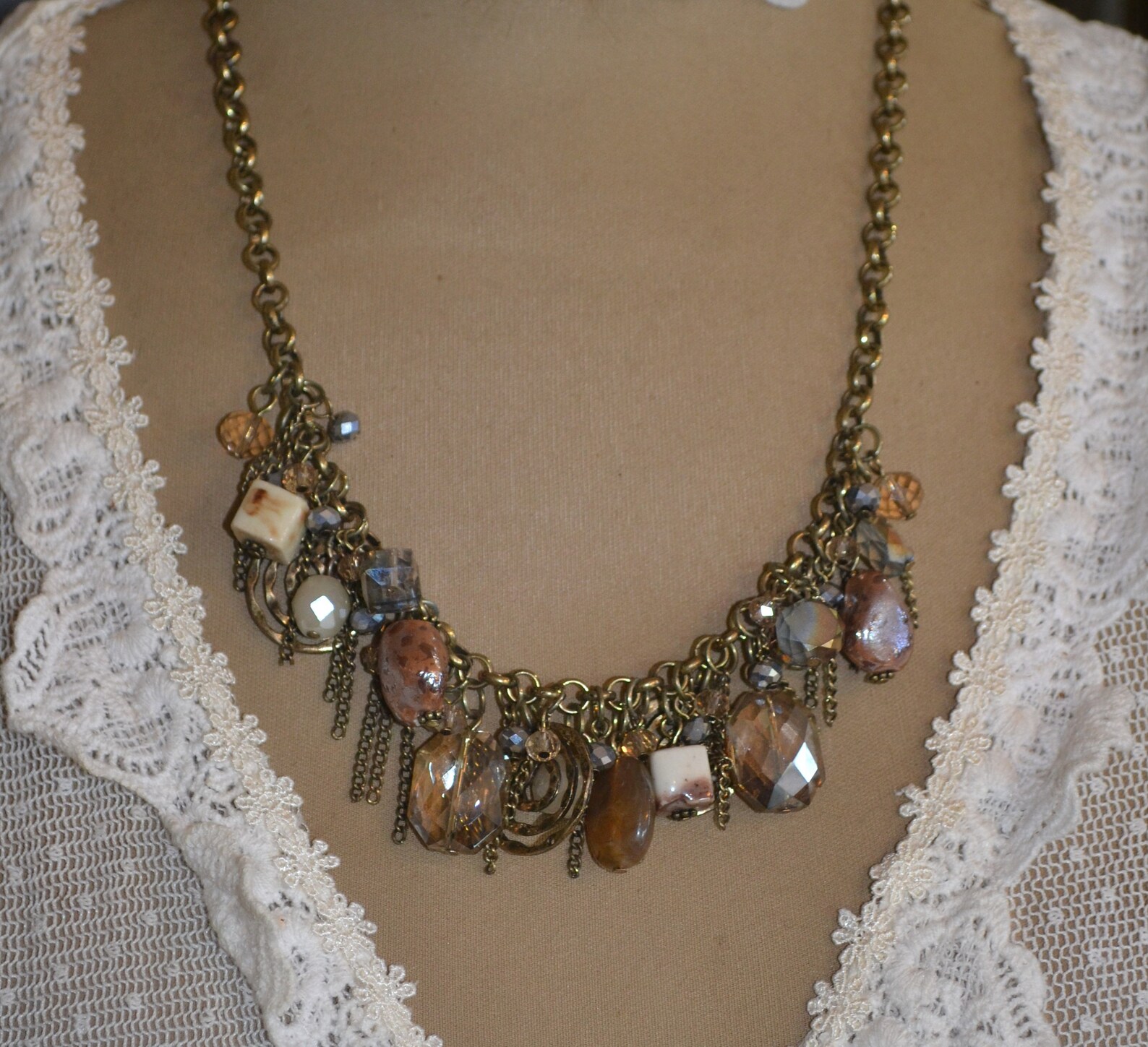 Chunky Necklace Chunky Charm Necklace Chunky Bib Necklace - Etsy