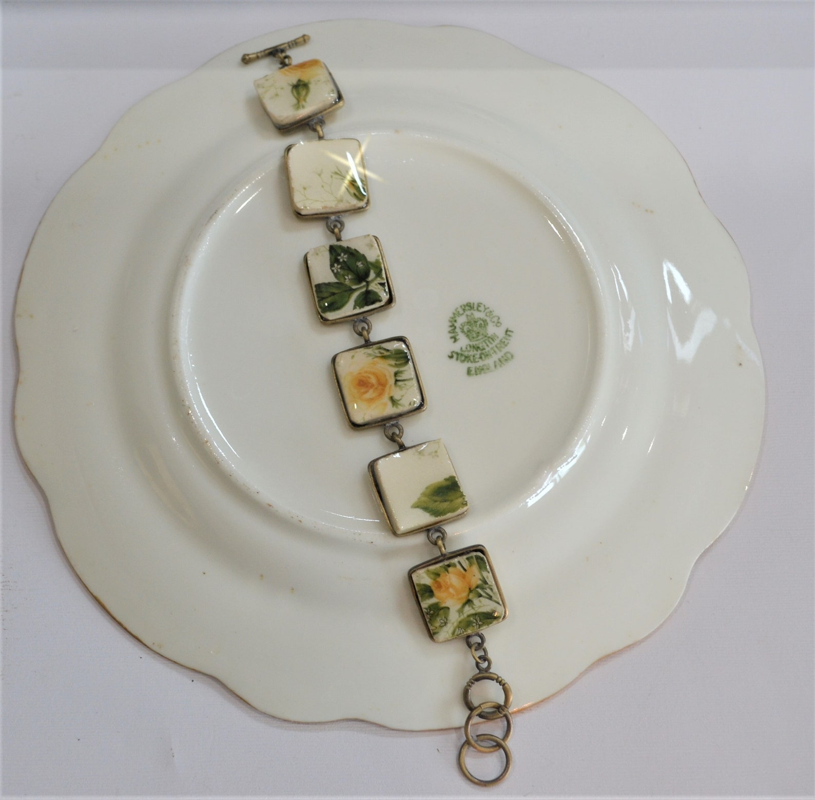 Yellow Rose Bracelet China Shard Bracelet Broken China - Etsy