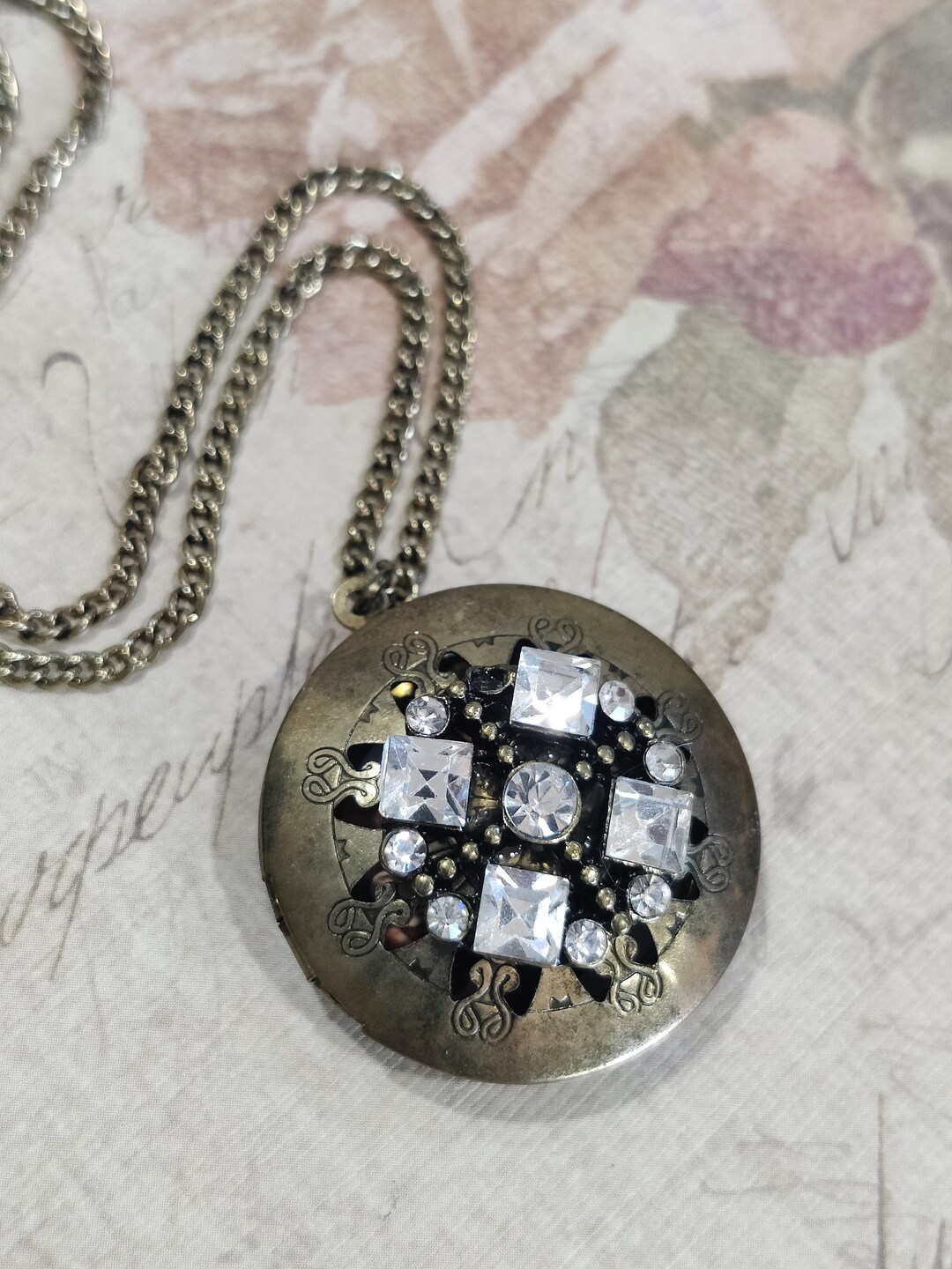 Vintage Pocket Watch, Vintage Antique Locket, Gold Brass Locket ...