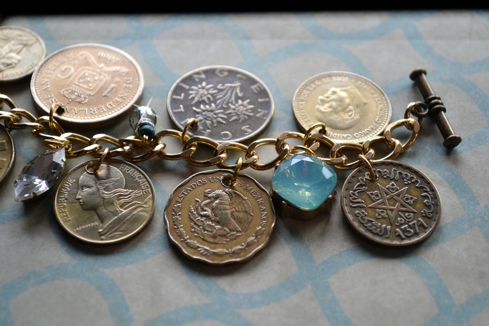 Coin Charm Bracelet Old Coins Bracelet Vintage Coin Jewelry | Etsy