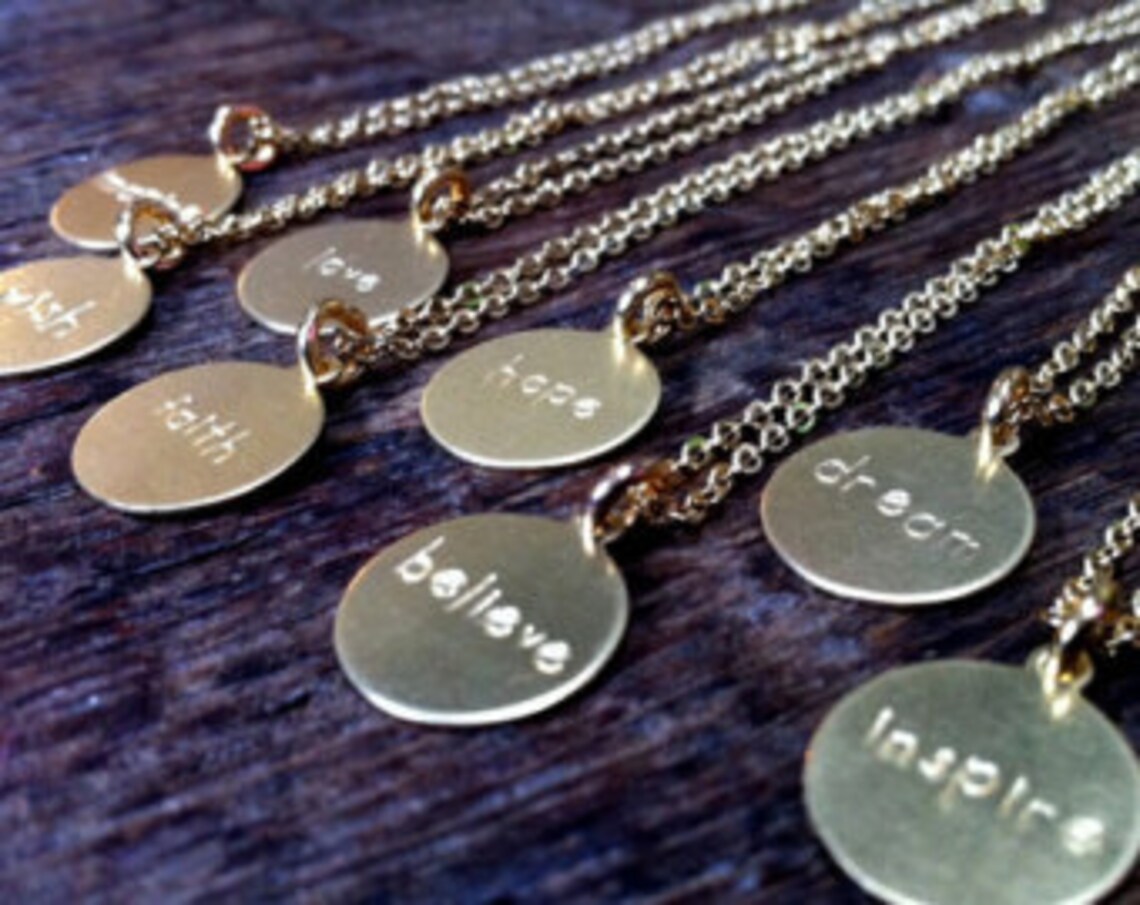 Hand Stamped Metal Tags Hand Stamped Monogram or - Etsy