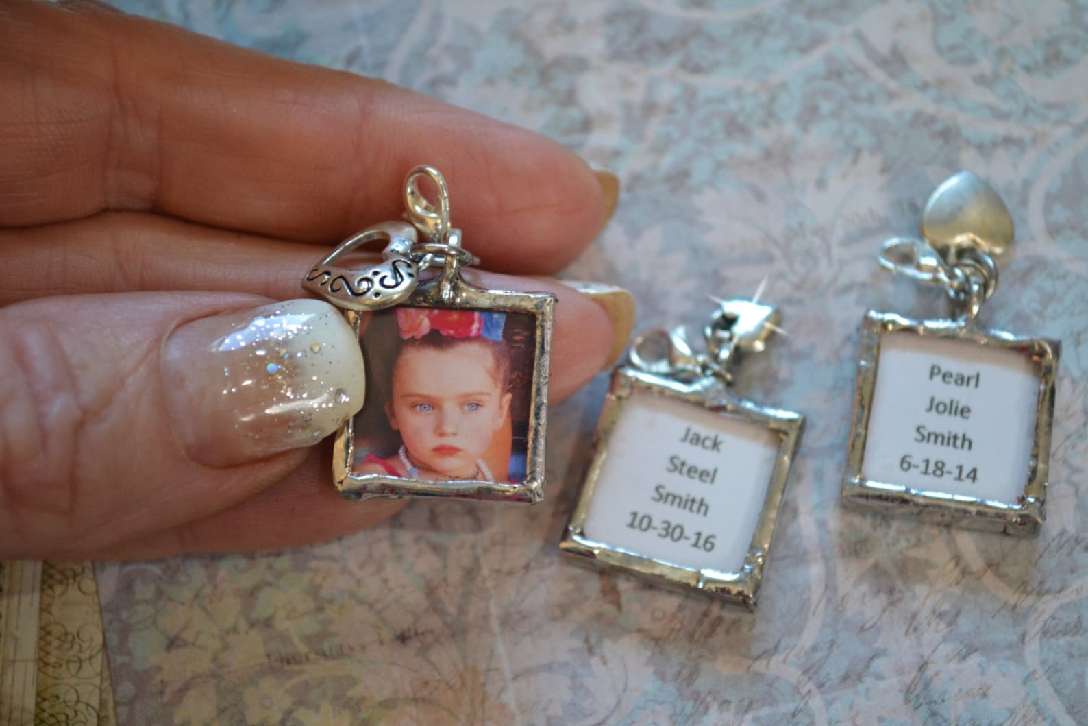 Soldered Photo Charms Sterling Silver Charms Silver Soldered | Etsy