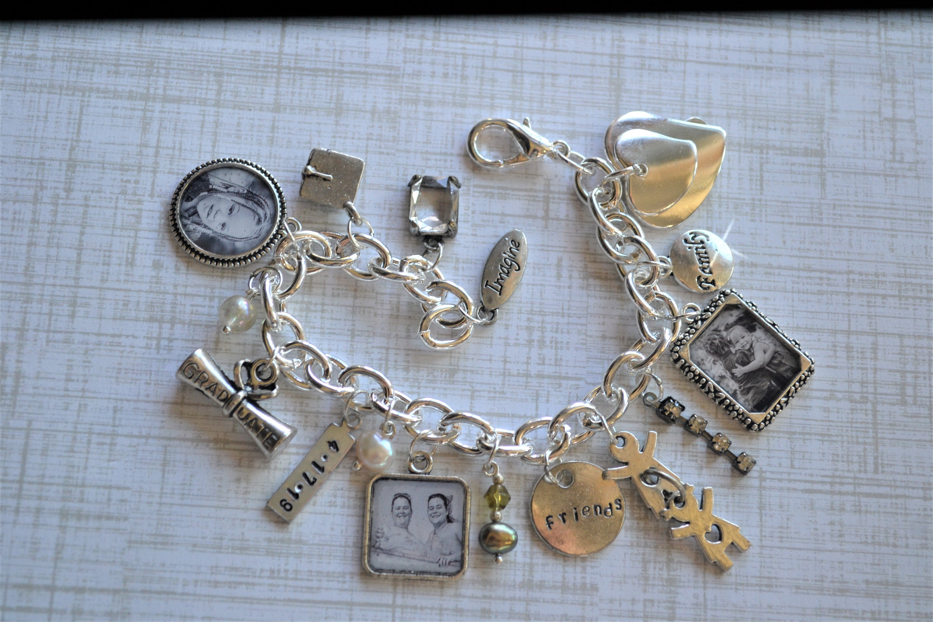 Graduation Charm Bracelet, College Graduation Gift for Her, Graduation ...