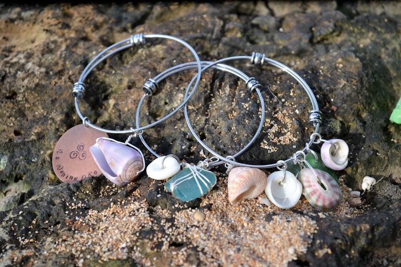 Shell Bangles Shell Bracelets Hawaii Bracelets Sea Shells - Etsy