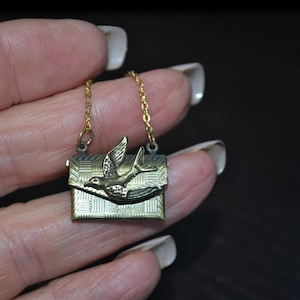 Personalised Envelope Locket, Letter Necklace, Envelope Pendant ...