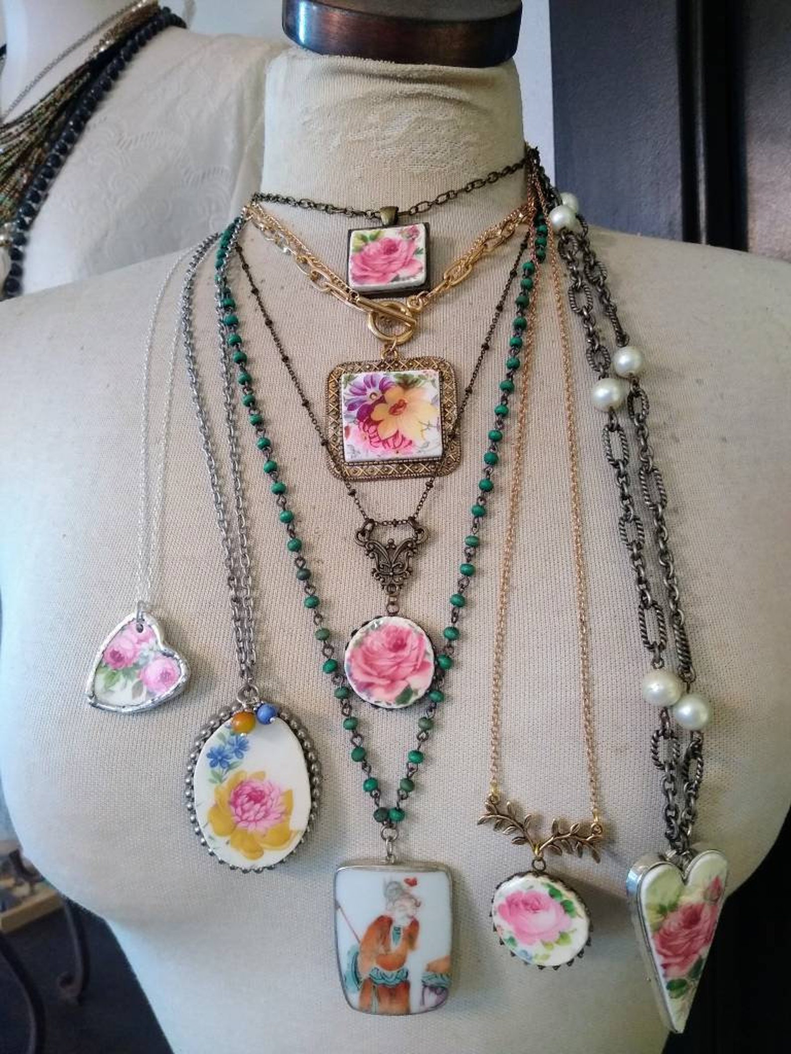 Broken China Jewelry Hand Cut Porcelain China Broken China | Etsy