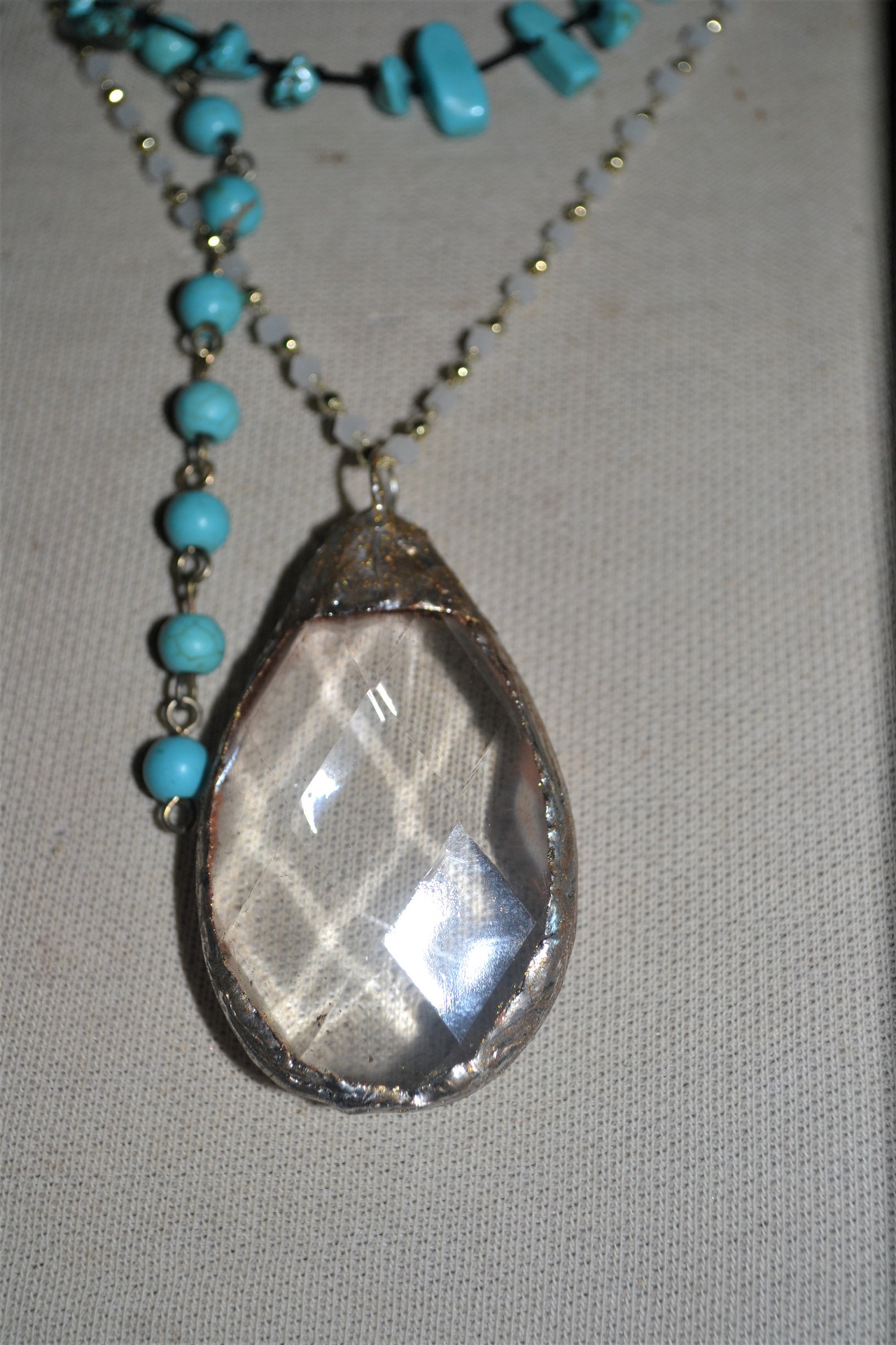 Beaded Glass Prism Necklace Beaded Crystal Prism Necklace - Etsy