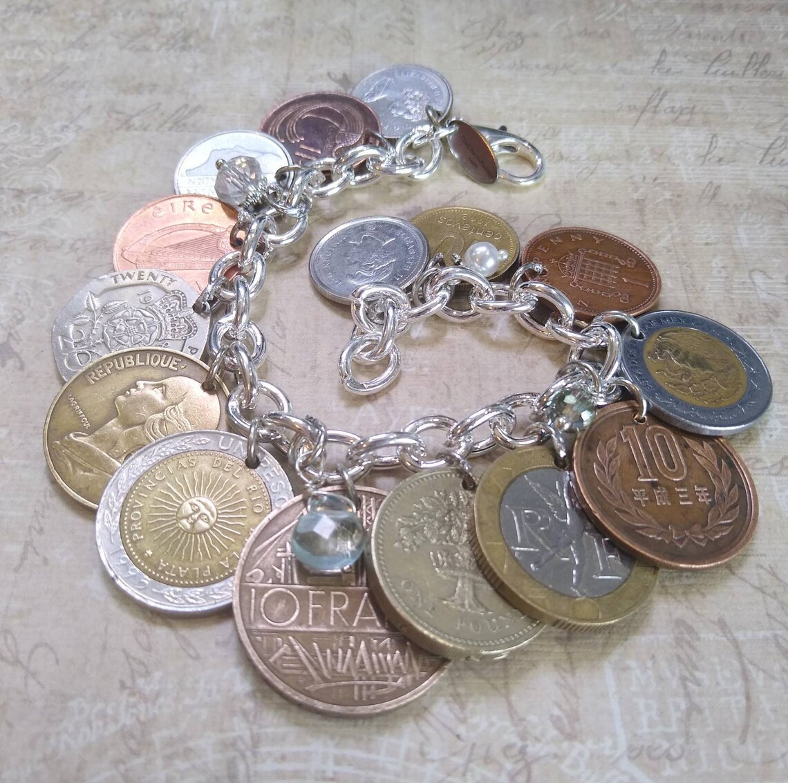 Coin Jewelry Vintage Coin Bracelet Coin Necklace Gold EURO - Etsy
