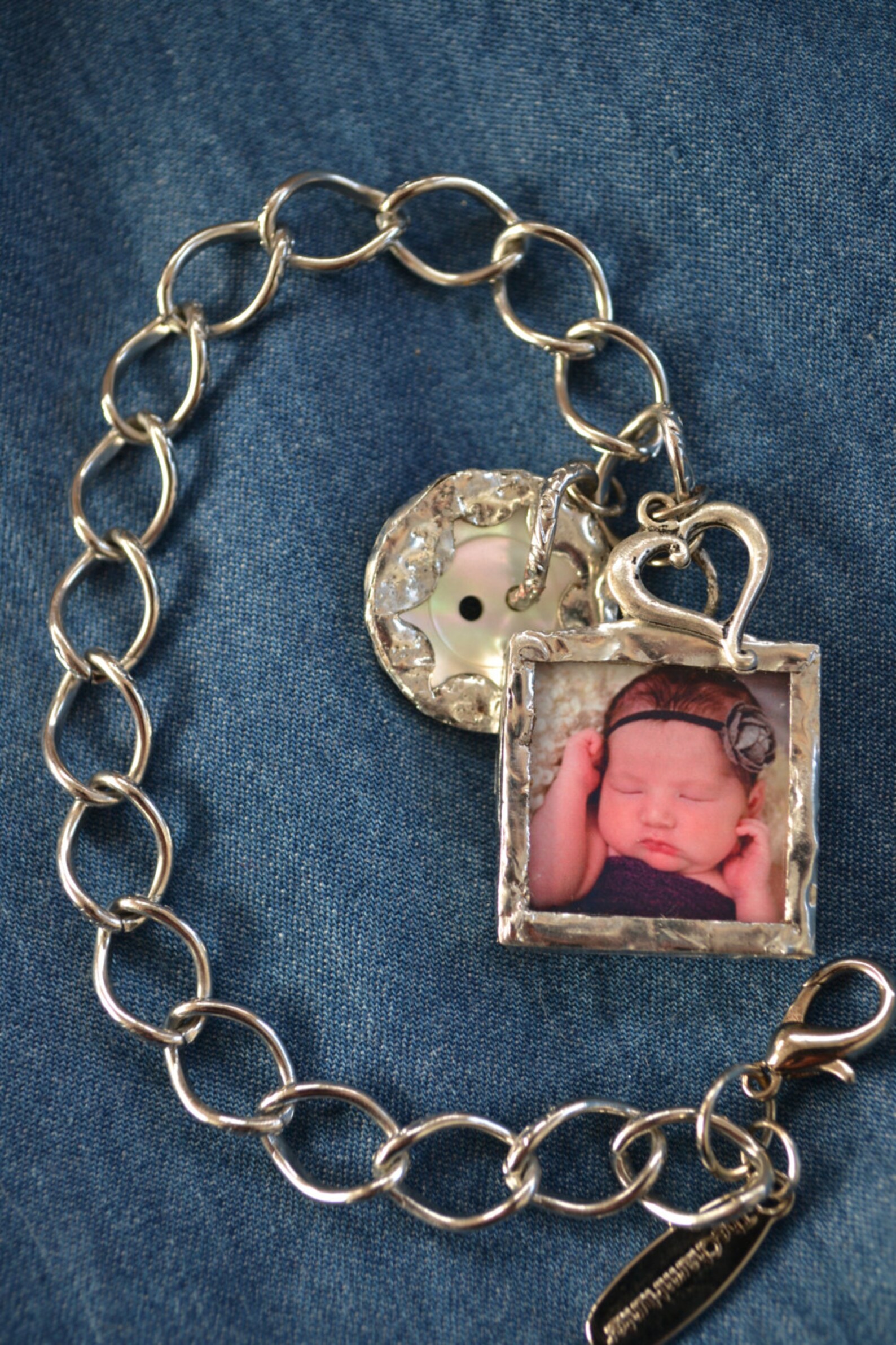 Custom Silver Solder New Baby Charm Bracelet, Personalized Charm ...