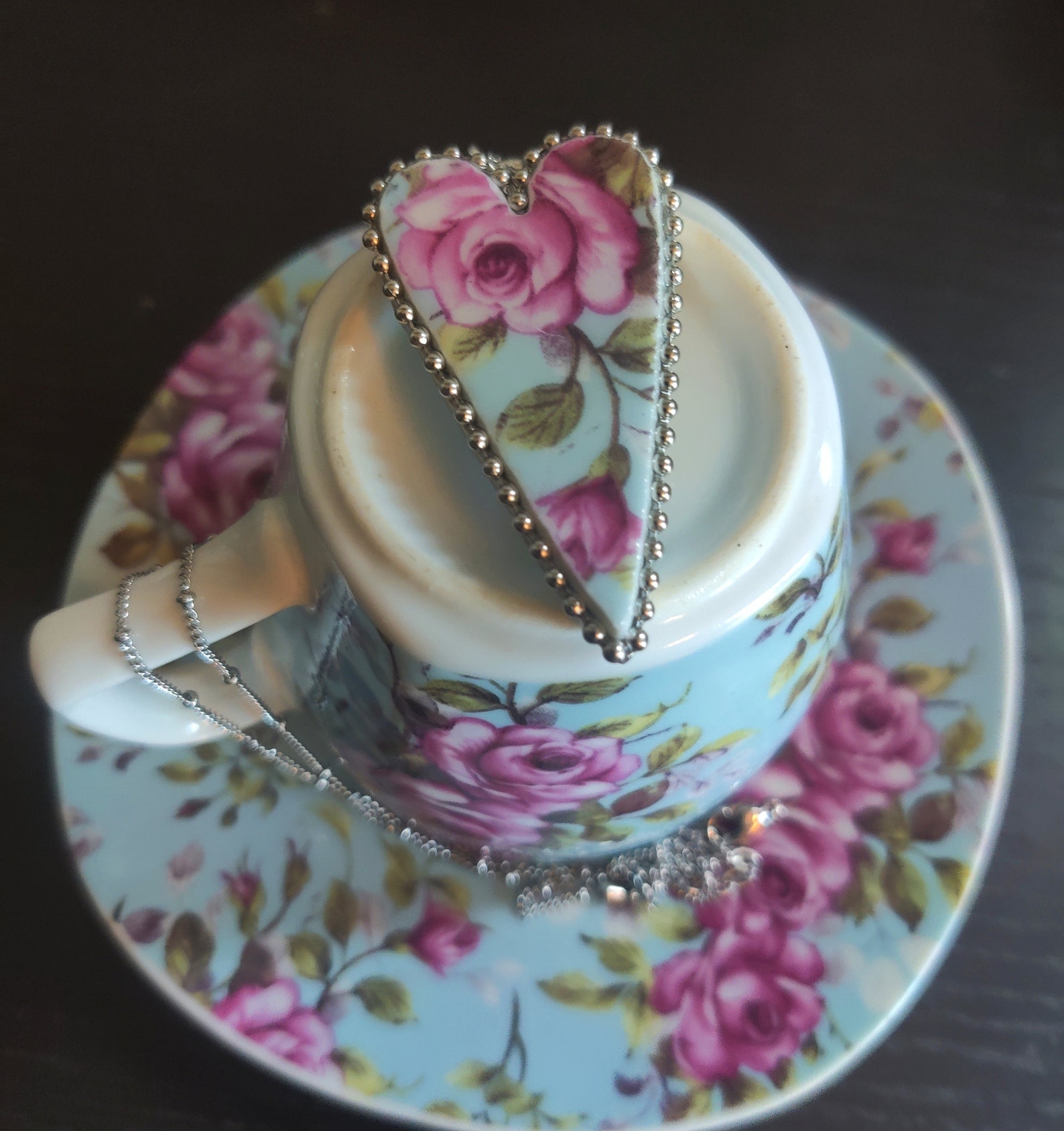 Vintage Porcelain Tea Set, Rose Pendant Bracelet, Chaney Sea Glass ...