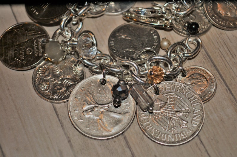 Coin Charm Bracelet Coin Necklace Coin Collection Coin | Etsy