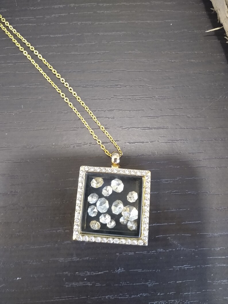 Square Glass Photo Frame Memory Locket Floating Open Locket | Etsy