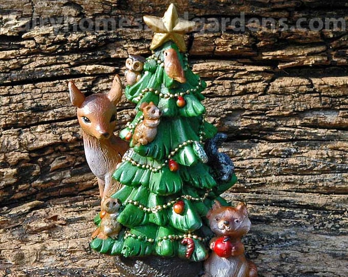 Miniature Light UP Woodland Christmas Tree With Forest Friends - Etsy