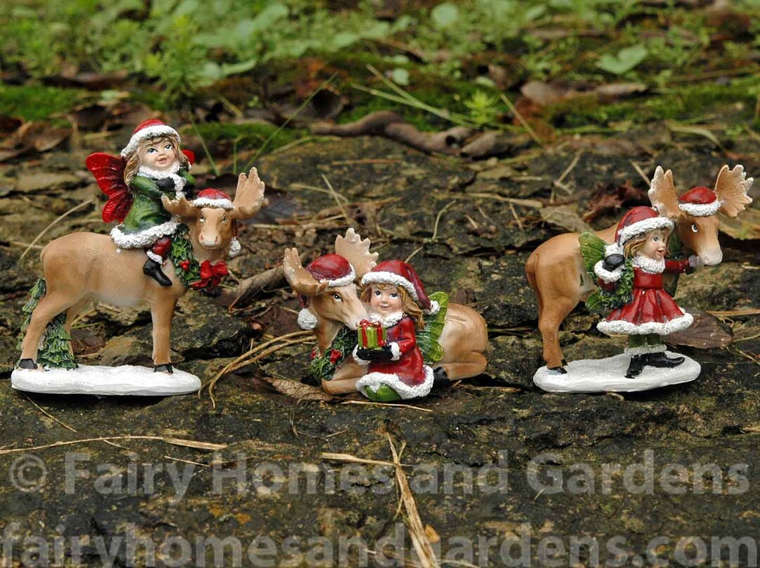 Christmas Fairies With Moose - Set of Three - Christmas Fairies ...