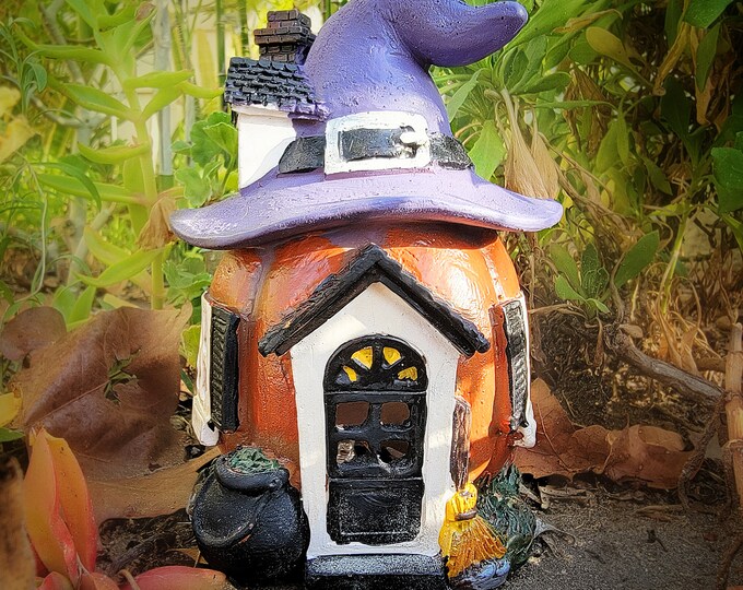 LED Pumpkin Witch Hat House Lighted Halloween House - Etsy